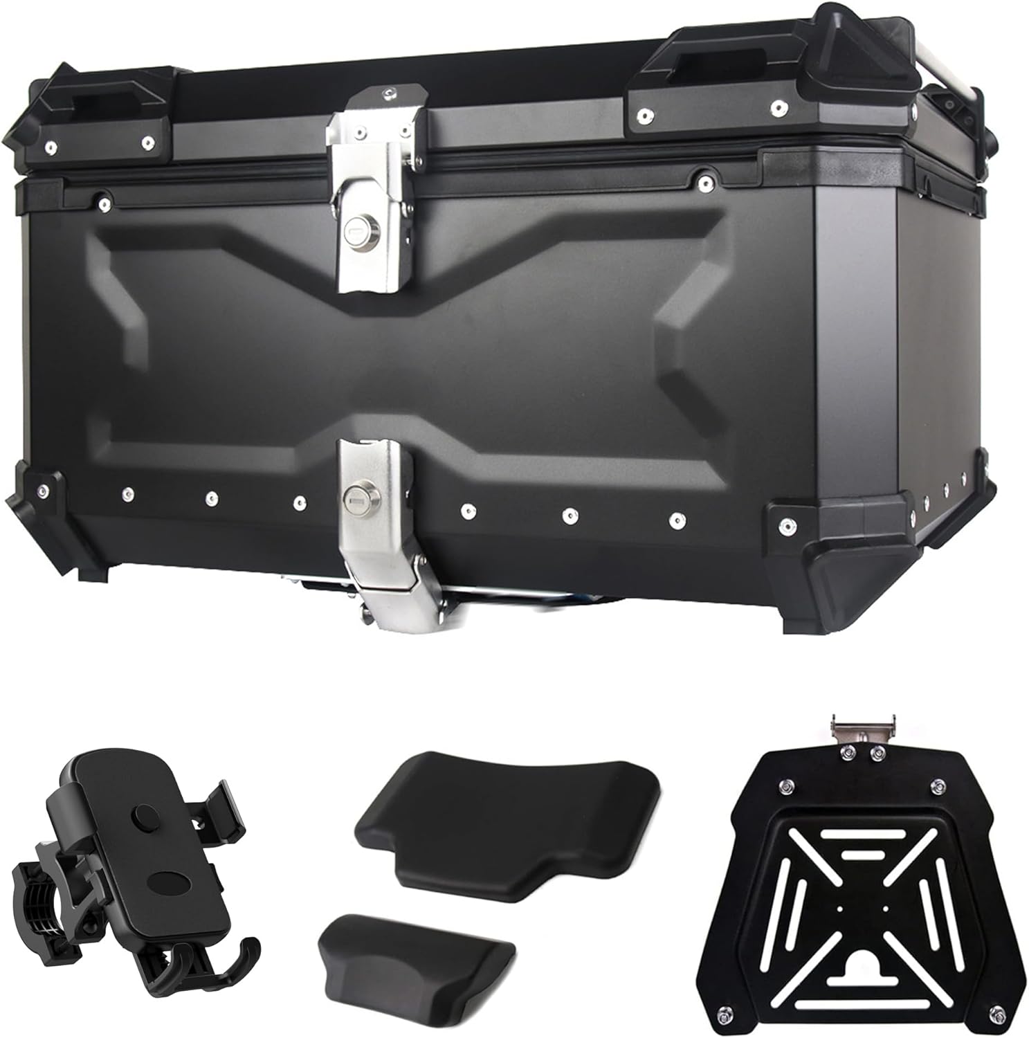 Amazon.com: iproods 65L Motorcycle Top Case, Aluminum Alloy Universal ...