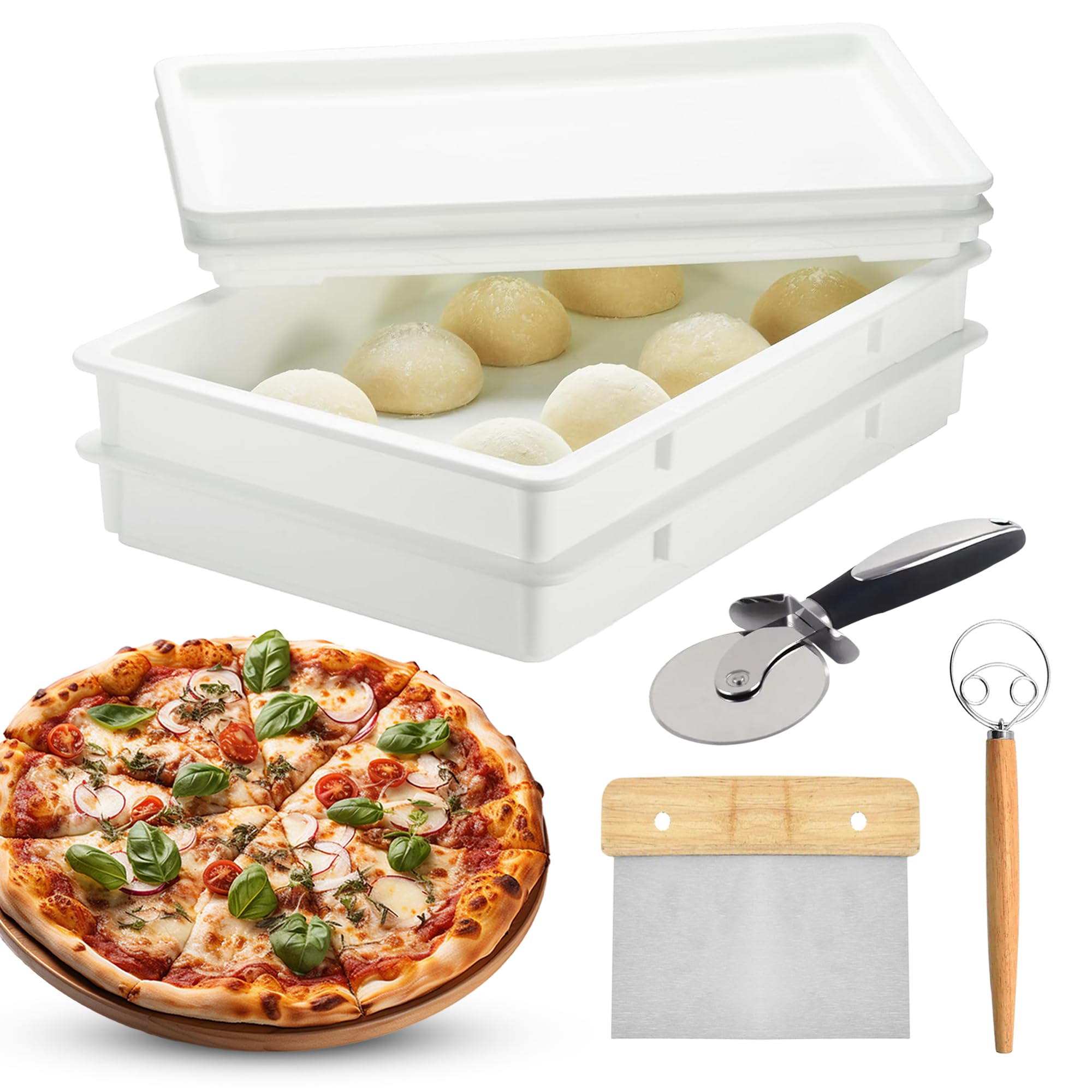 Amazon.com: YAANI Pizza Dough Proofing Box Set, Pack of 2 Stackable ...