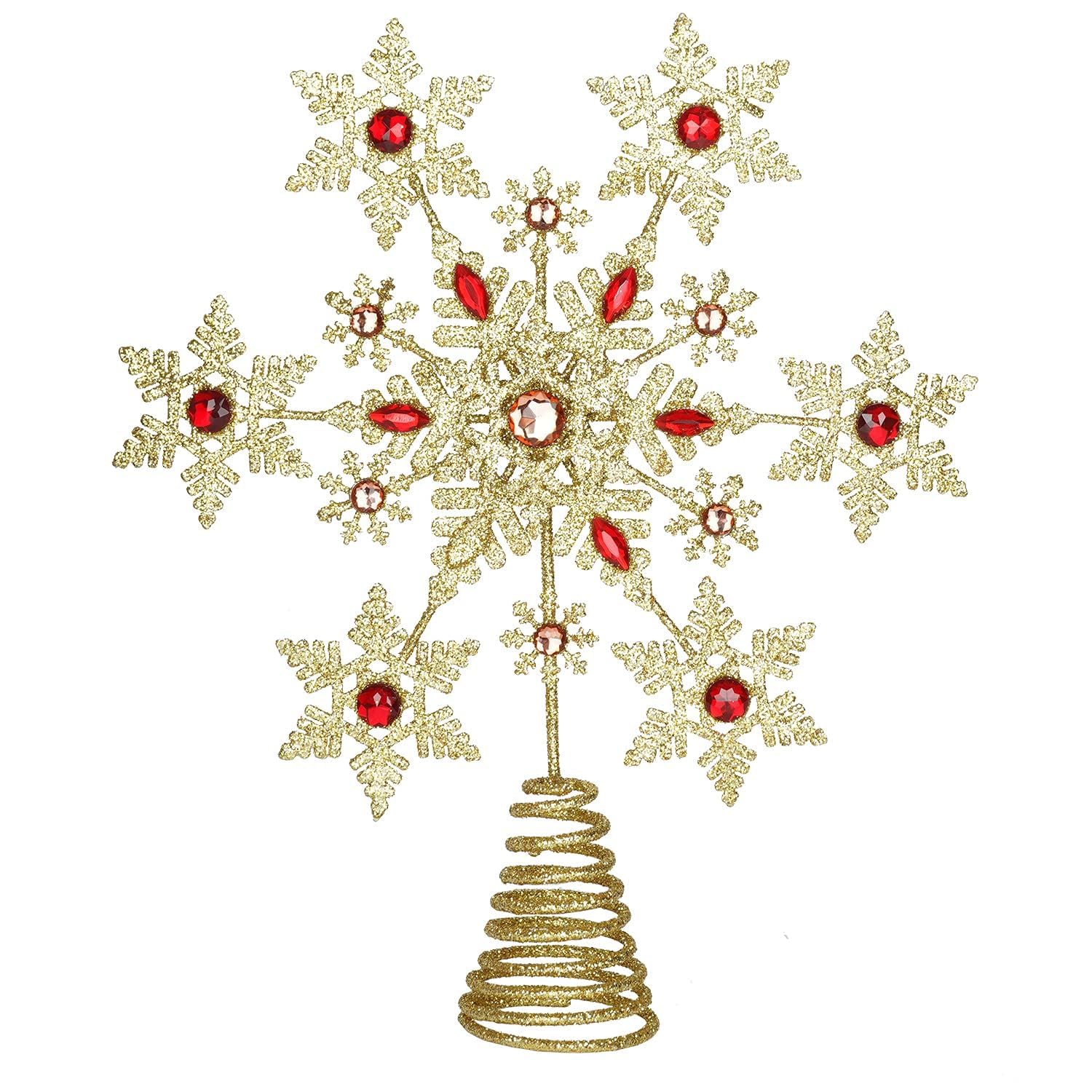 Amazon.com: Christmas Tree Topper, 13" X 11" Christmas Snow Tree Topper ...