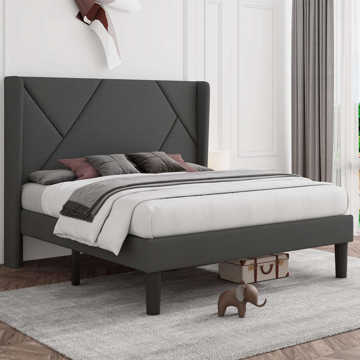 Amazon.com: Fangflower Platform Bed Frames,Full Bed Frame with ...