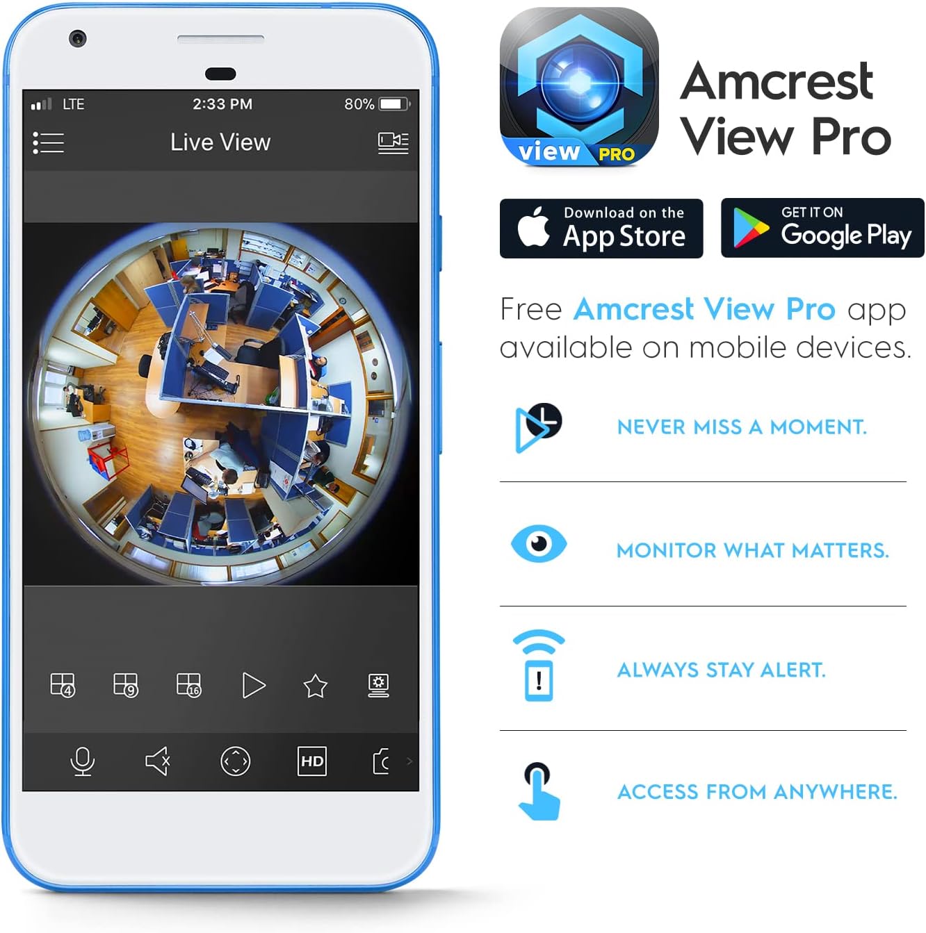 Amcrest Fisheye Cámara IP POE, cámara IP POE panorámica de 360 de 12 ...