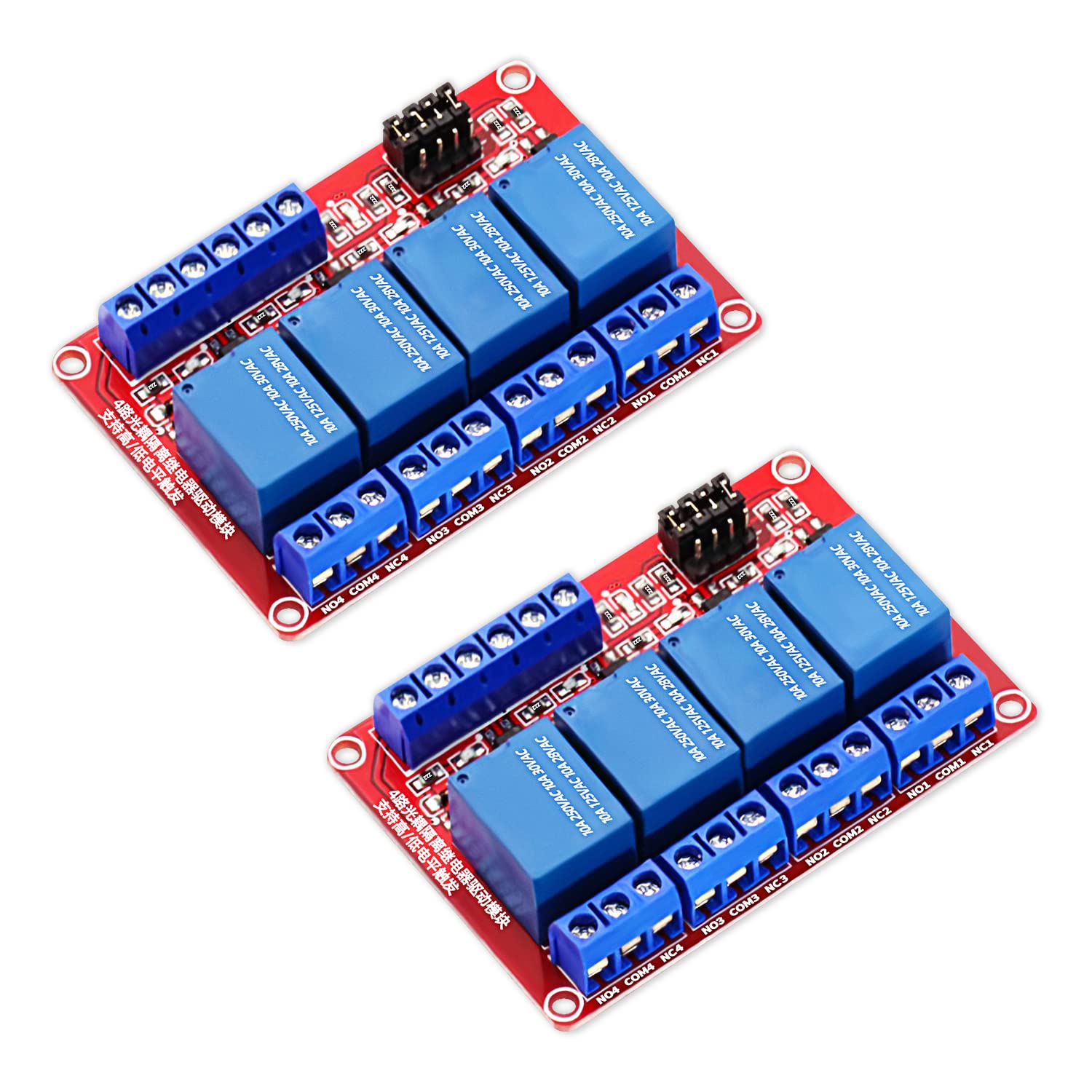 Snapklik.com : DaFuRui 4 Channel 5V Relay Module 2Pack 5V Relay Board