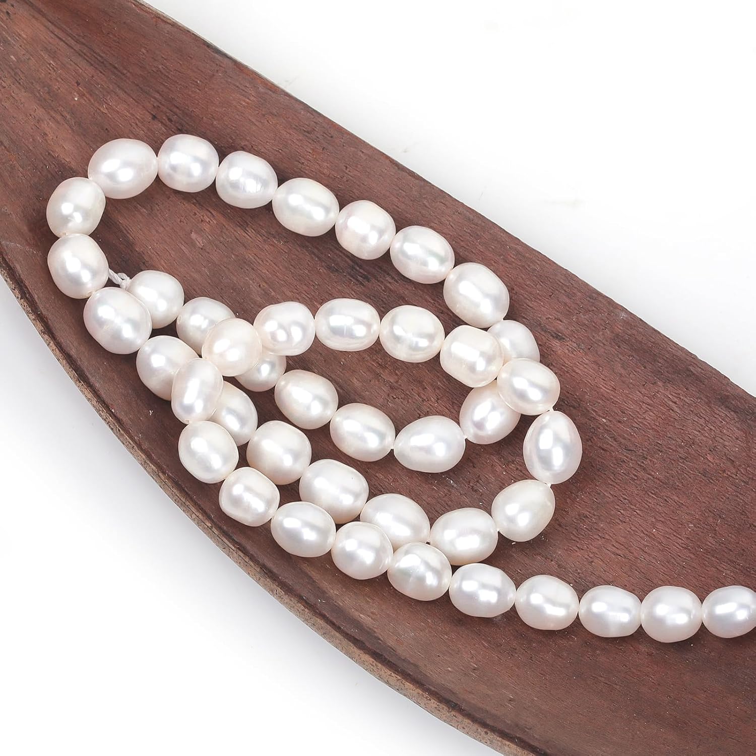 Amazon.com: Freshwater Pearl Ellipses Beads Natural Genuine Freshwater ...