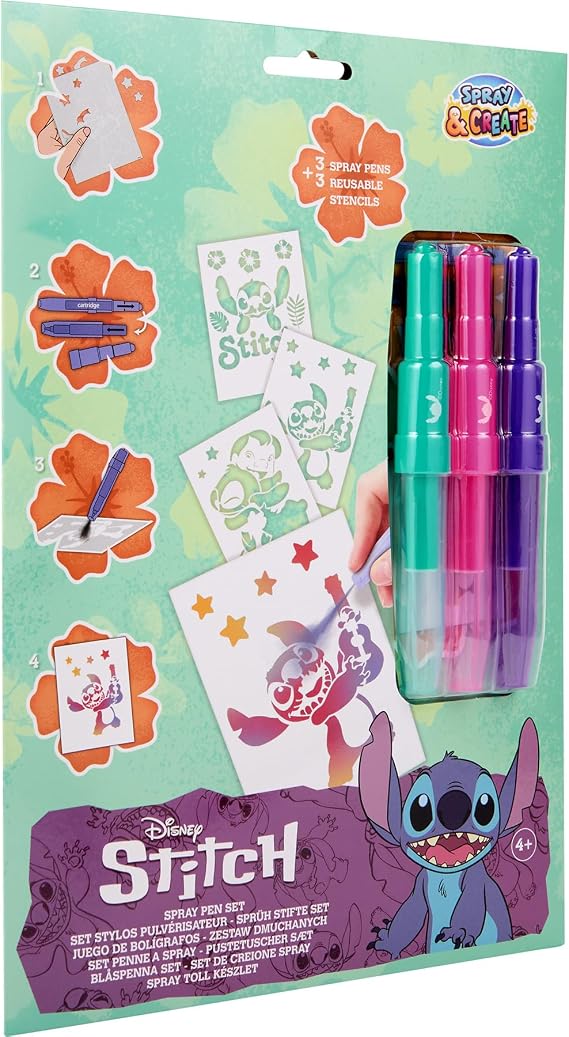 Disney Stitch - Spray & Create - Spray Pens with Stencils : Amazon.co ...
