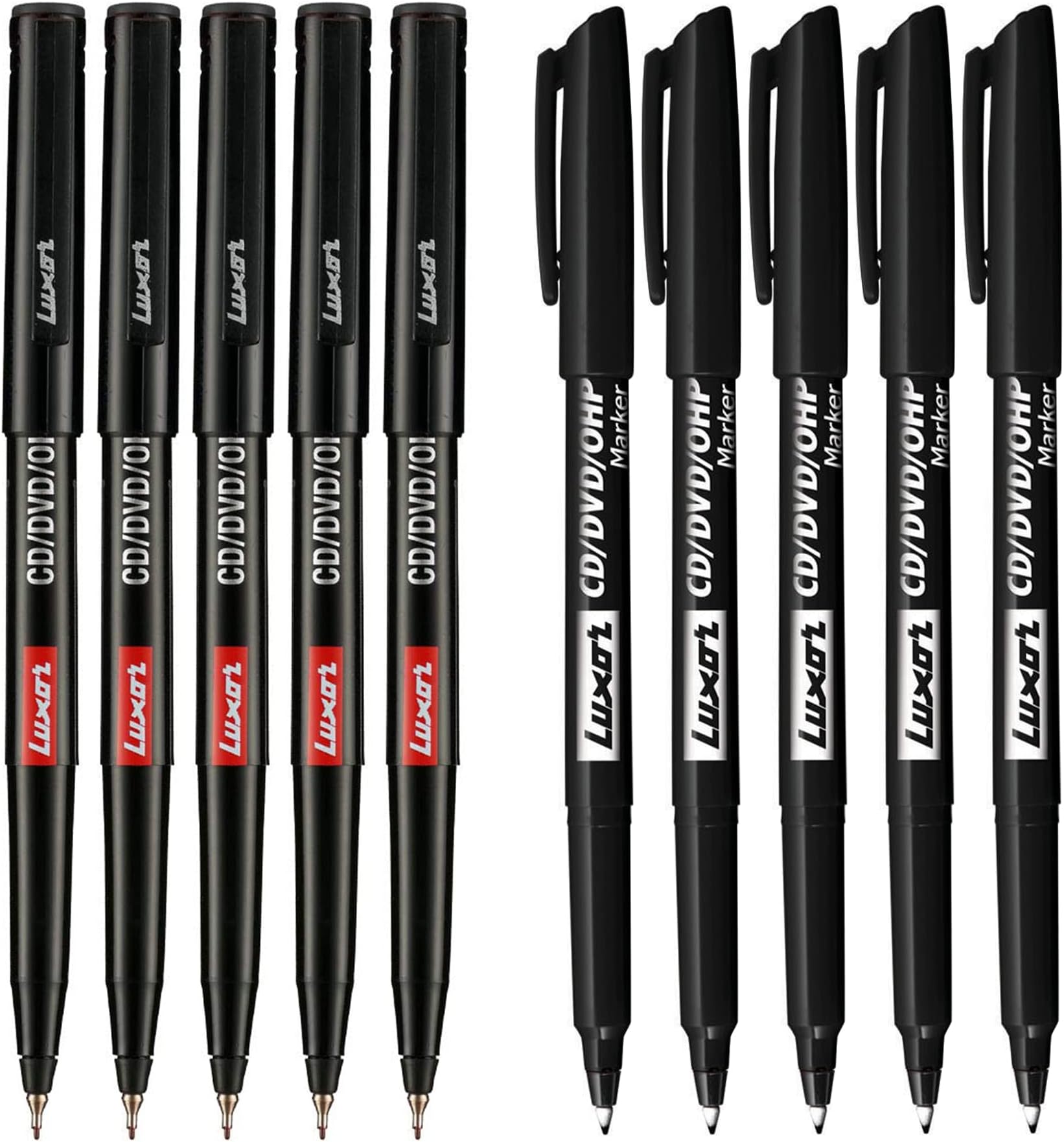 Shineone 10 X FINE TIP PERMANENT MARKER PENS BLACK COLOR CD/DVD Pen ...