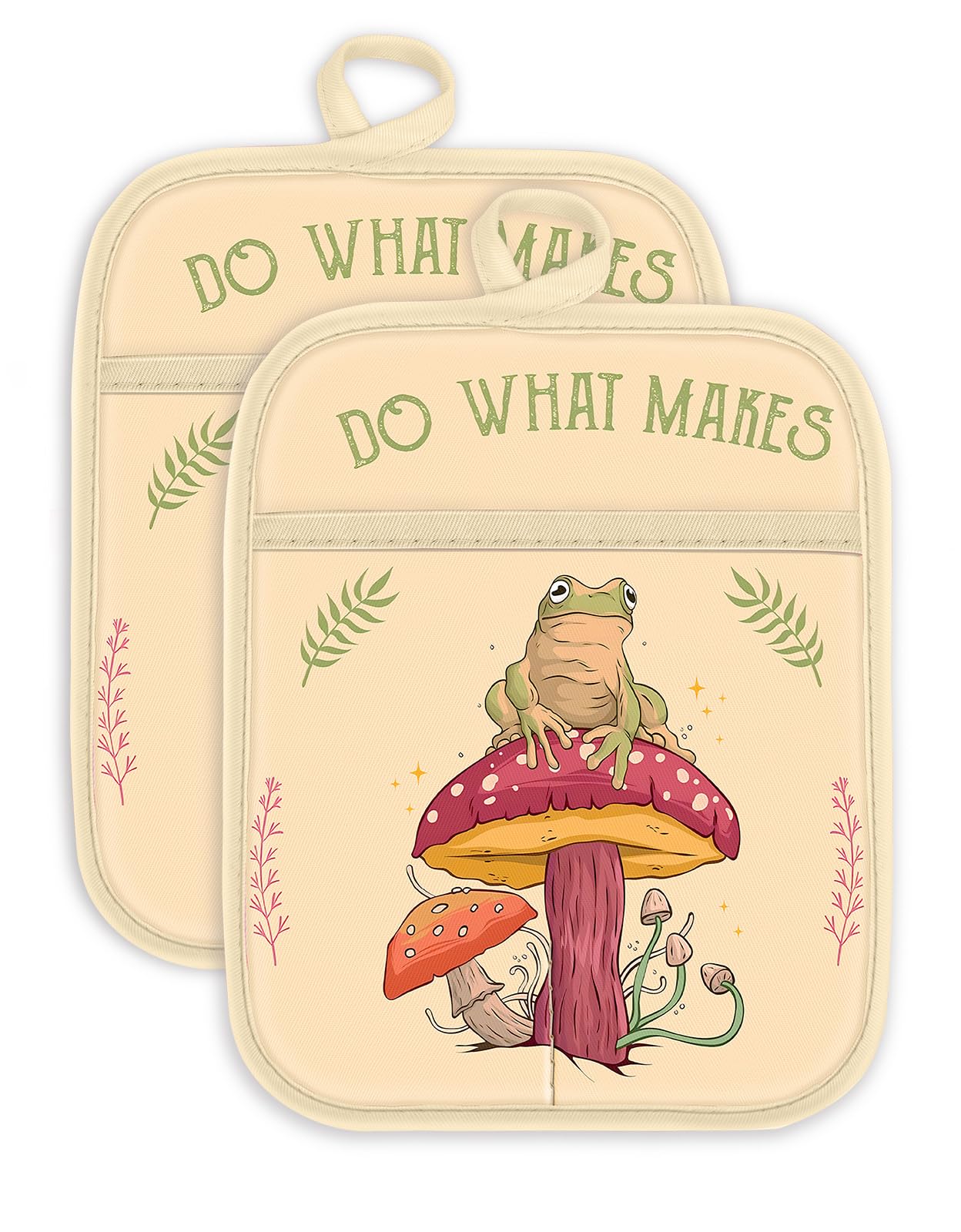 Amazon.com: Swooflia 100% Cotton Pot Holders 2 Pack Set for Kitchen ...