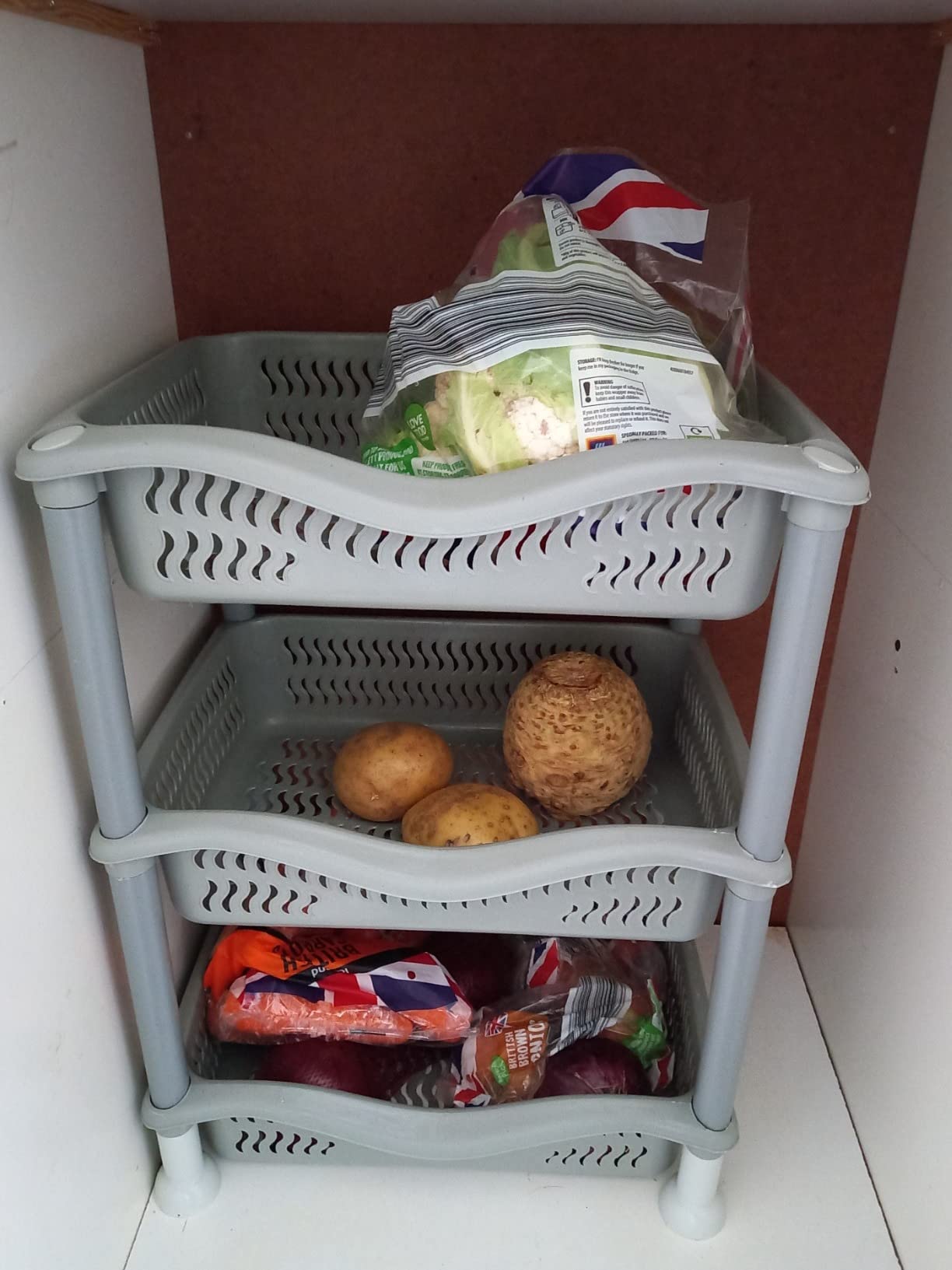 Black New 4 Tier Fruit Vegetable Rack Kitchen Pantry Storage Rack ...