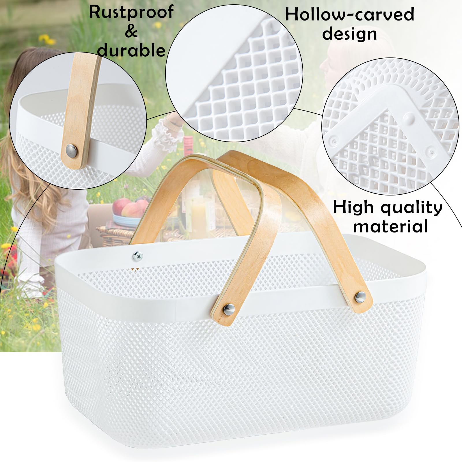 Snapklik.com : Nexboraque 2 Pack Plastic Mesh Garden Harvest Basket ...