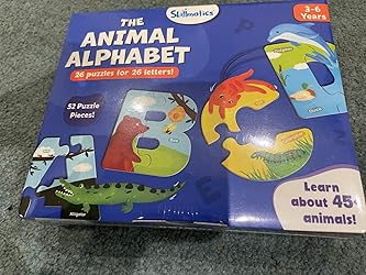 Skillmatics Animal Alphabet Puzzle - 52 Piece Jigsaw Puzzle for ...