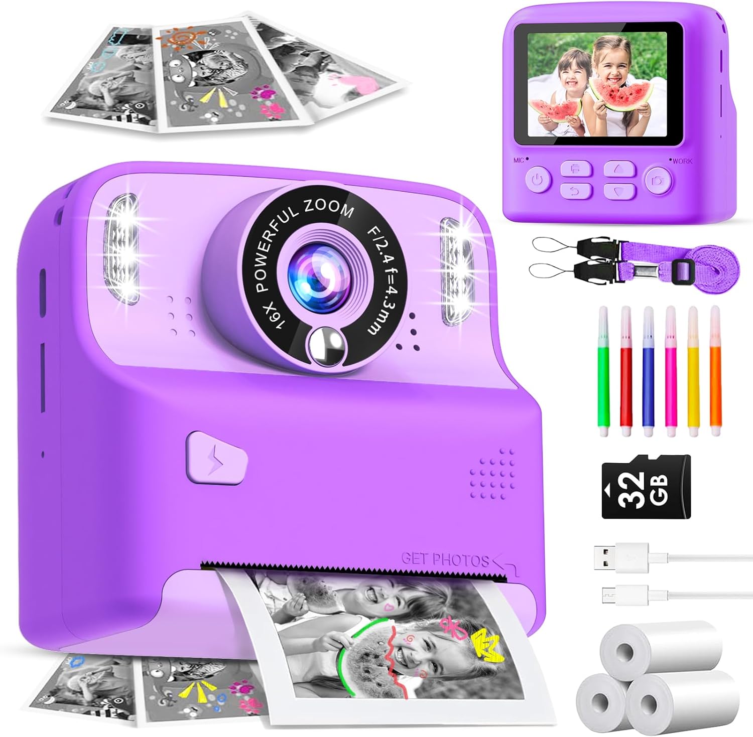 Amazon.com: MindPal Kids Camera Instant Print, 1080P Digital Camera ...