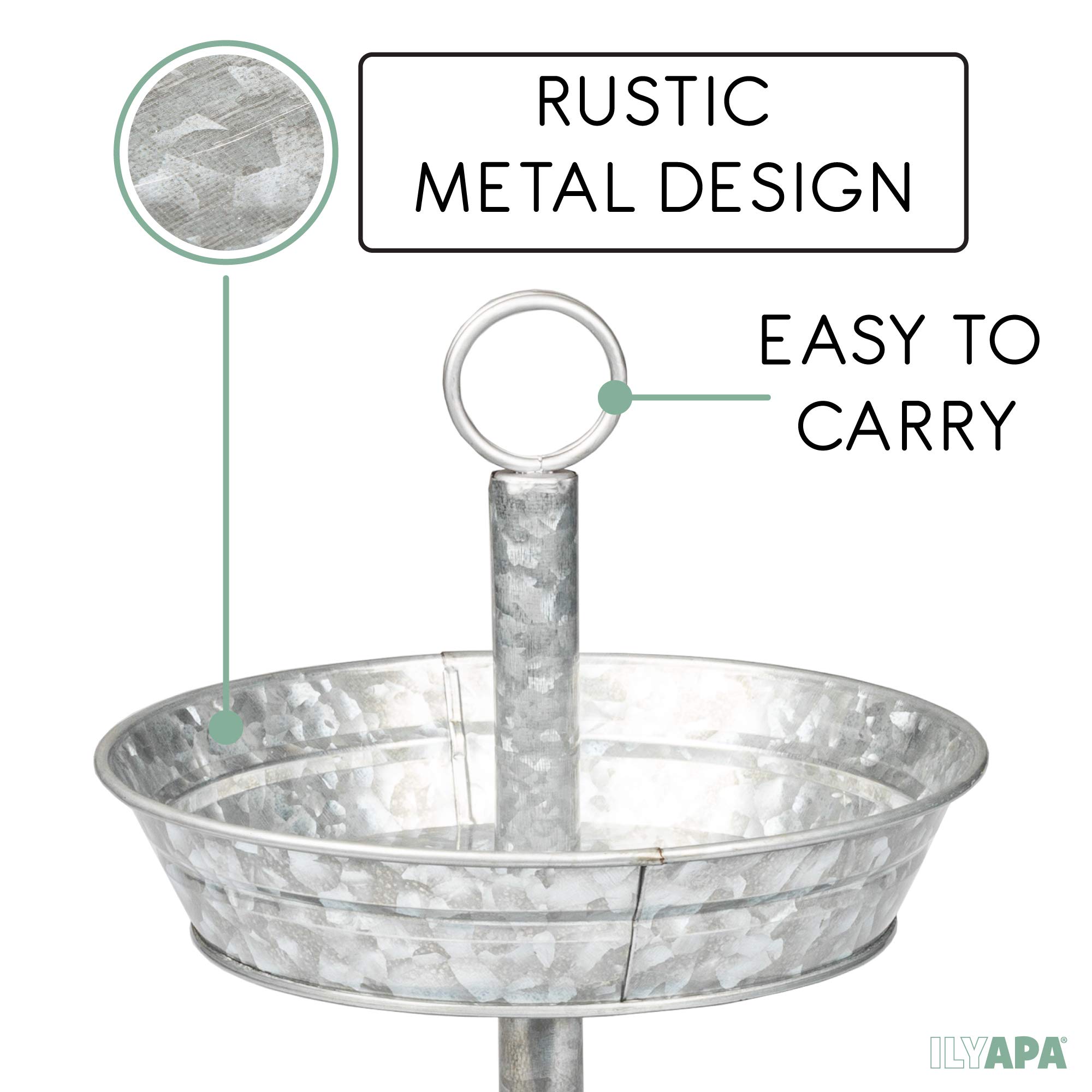 Snapklik.com : Ilyapa Galvanized Three Tiered Serving Stand - 3 Tier ...