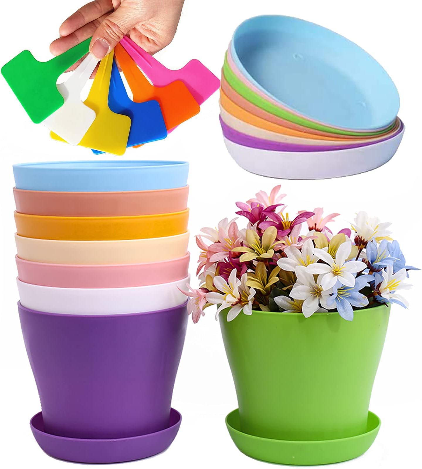 10 x 5L 5 Litre Coloured Flowerpots : Amazon.co.uk: Garden