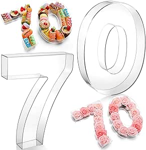 Vercraft 2 Pcs 12" Acrylic Number Box Display Tray Fillable Number ...