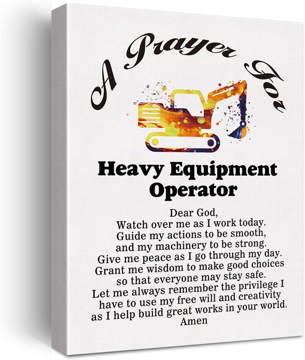 Amazon.com: LEXSIVO a Heavy Equipment Operator's Prayer Canvas Home ...