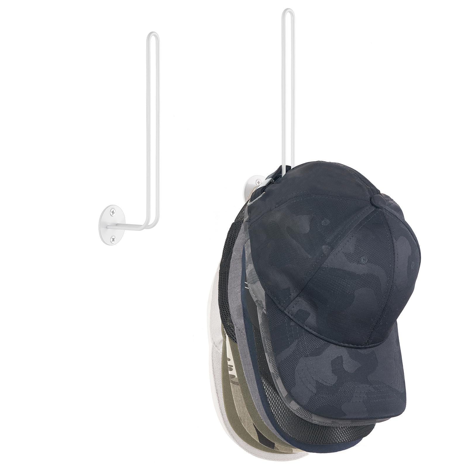 Snapklik.com : Hat Organizer For Baseball Caps, Set Of 2 Wall Hat Rack ...