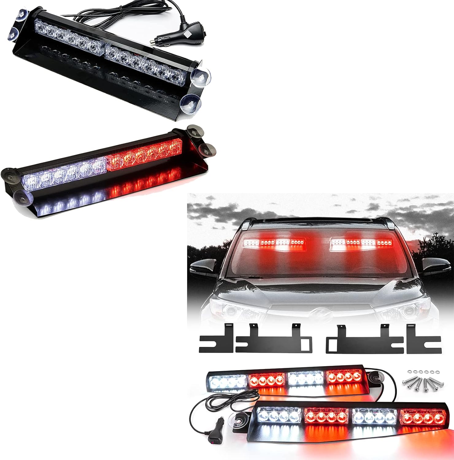 Amazon.com: SMALLFATW Visor Emergency Light Set, Dual 16 LED 13 ...