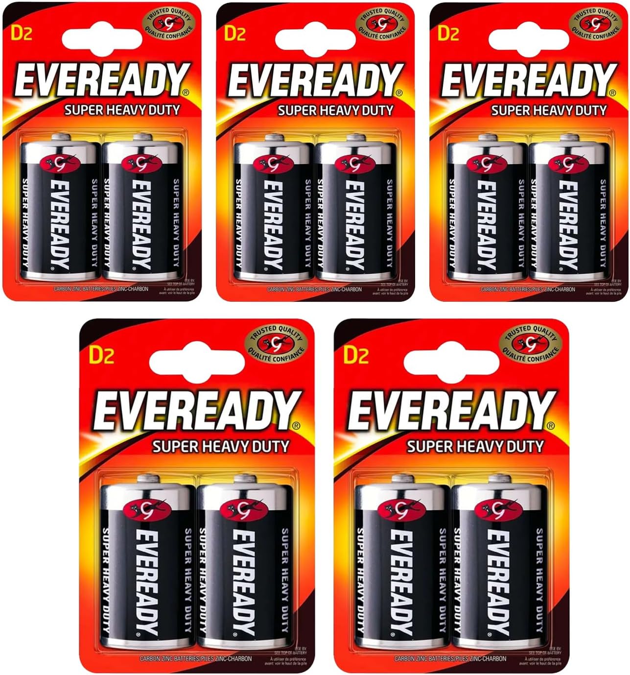 Eveready D Batteries – Pack of 10 Batteries | Heavy Duty Premium Zinc ...