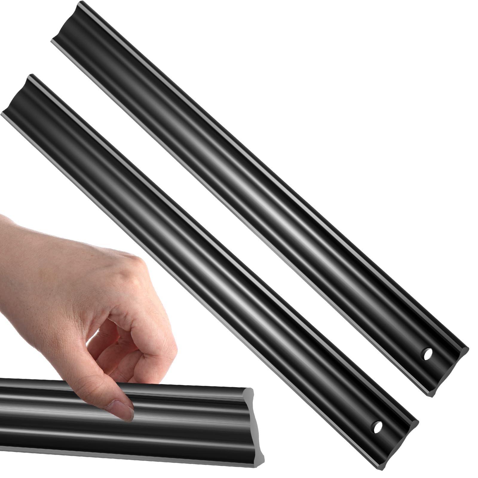 Tandefio 2 Pcs 24 Inch Long Anodized Aluminum Straight Edges Bar with ...