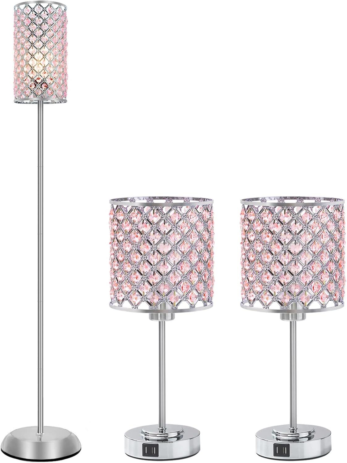 Pink Crystal Lamp for Bedroom, Living Room, Office, Girls Room - Amazon.com