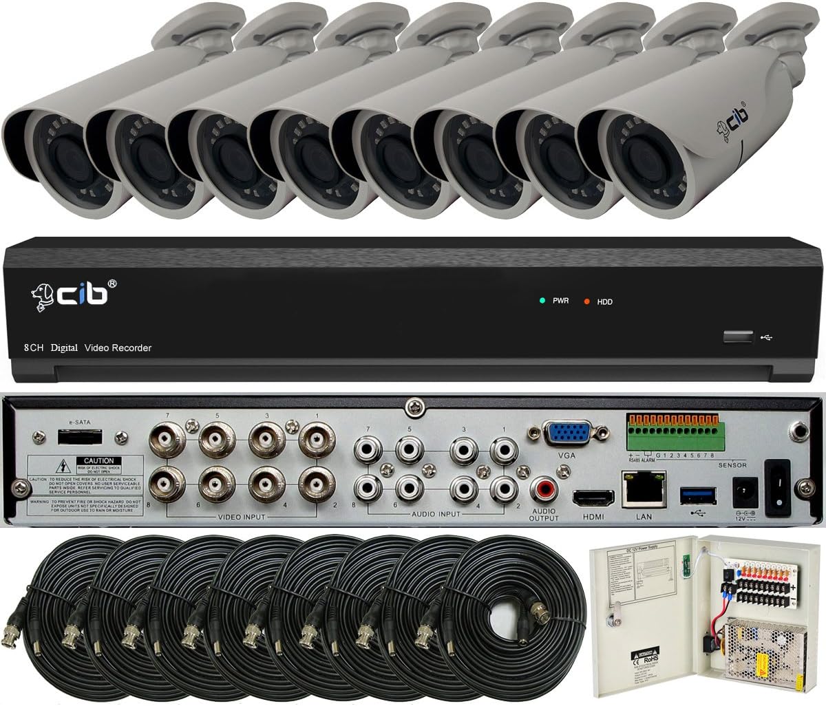 Amazon.com : CIB True Full HD 8CH 5MP 2560x1944 Recording, HDMI 4K ...