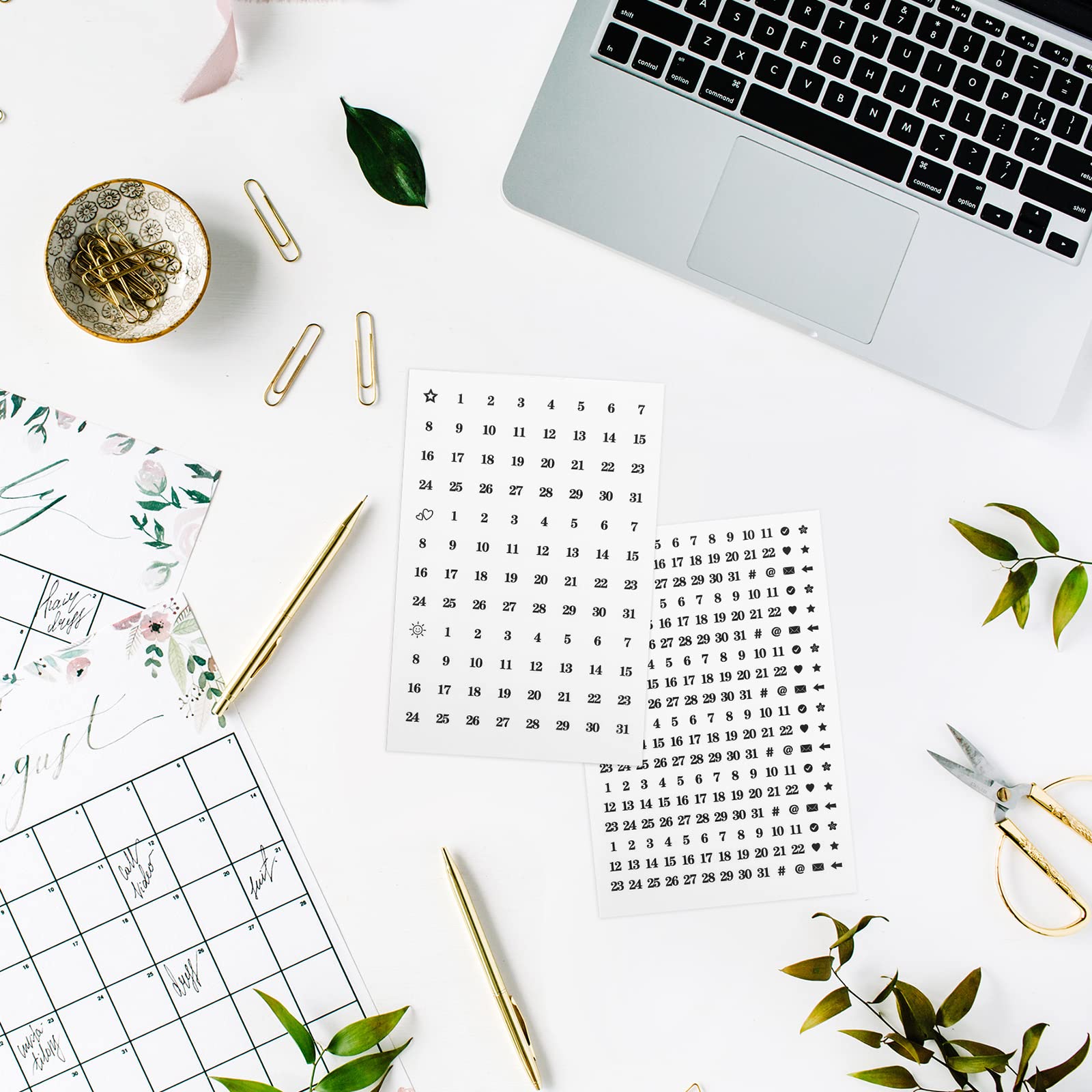 Snapklik.com : 12 Sheets Small Planner Number Stickers For Calendar ...