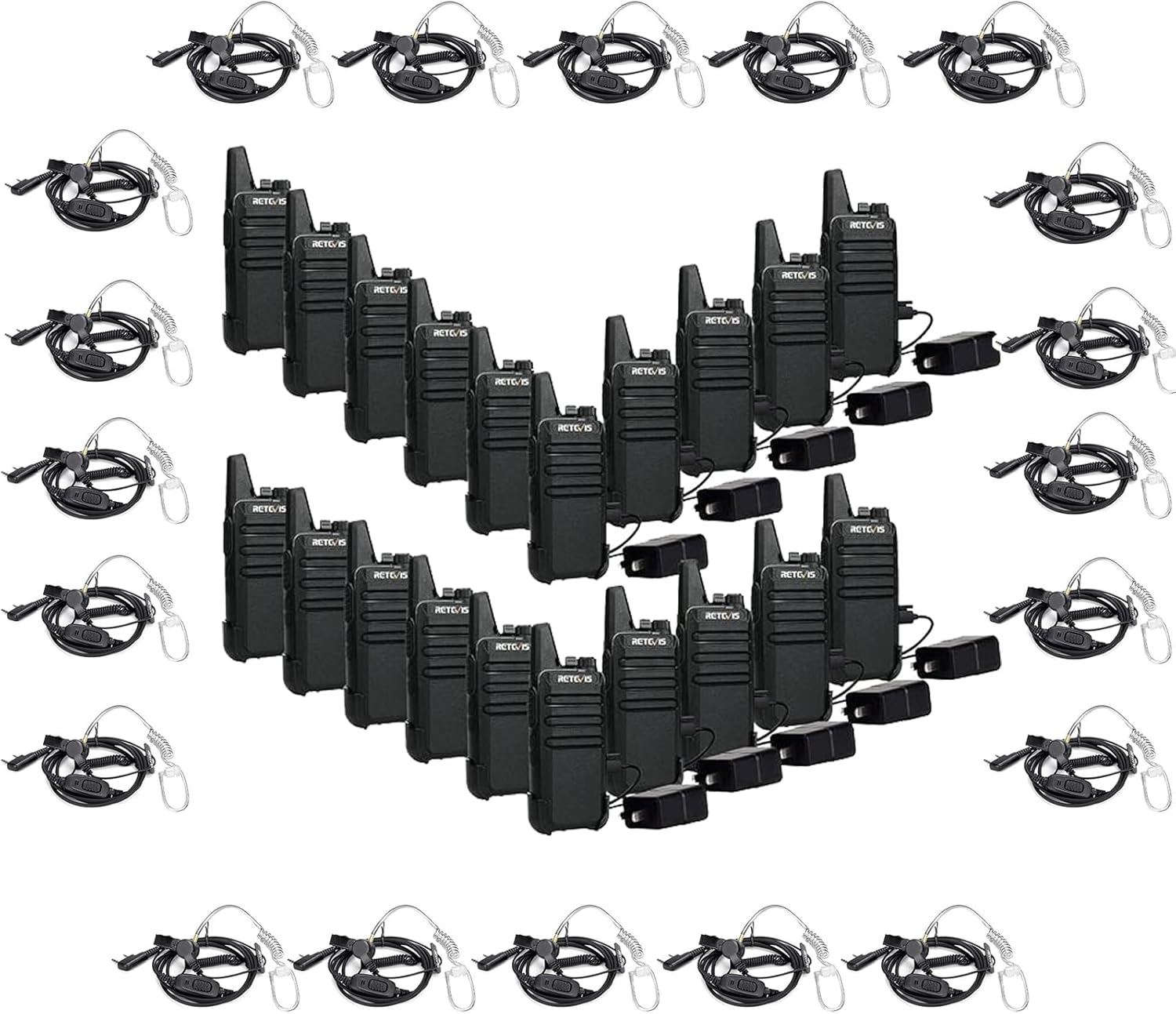 Amazon.com: Retevis RT22 Walkie Talkies Mini(20 Pack) with 2 Way Radio ...