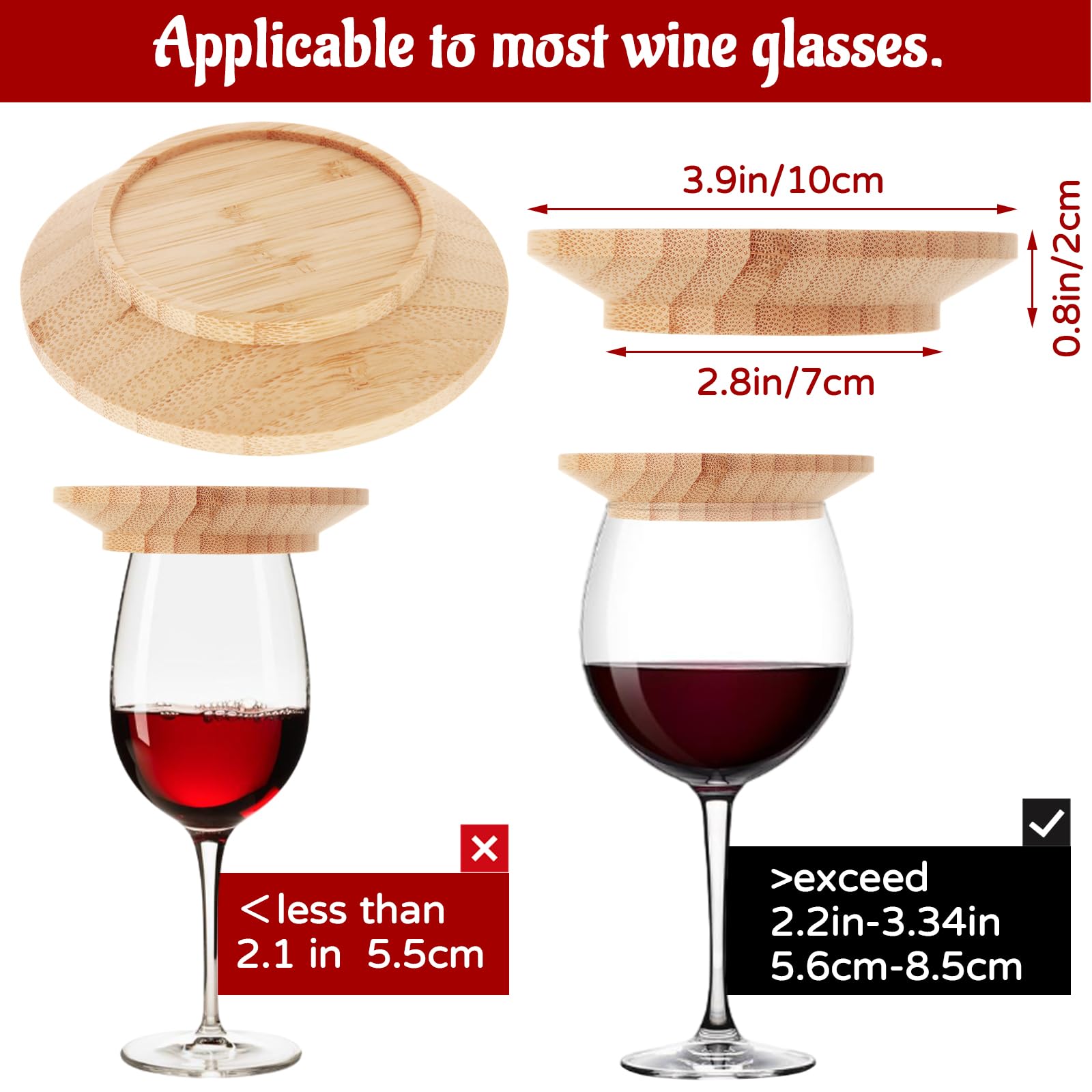 Snapklik.com : 10 Pcs Wine Glass Charcuterie Topper, 4" Mini Bamboo ...