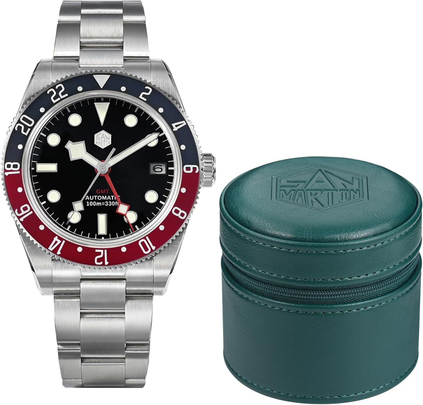 Amazon.com: San Martin SN0109 Dual Time Automatic Watches NH34 ...