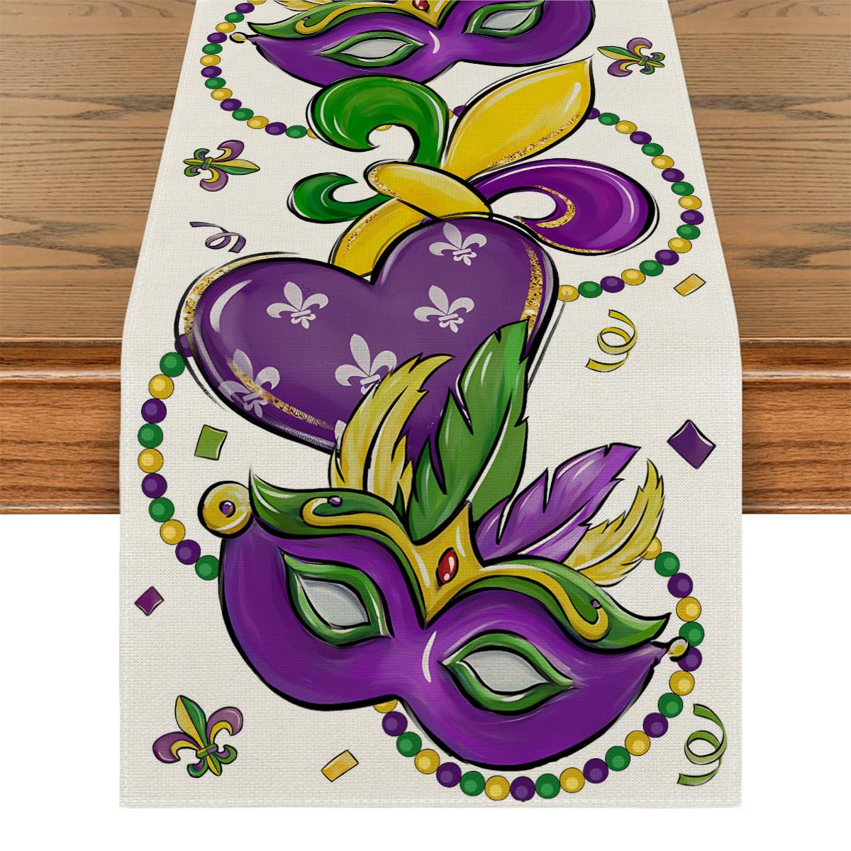 Amazon.com: Mardi Gras Table Runner New Orleans Brazi Carnival Table ...