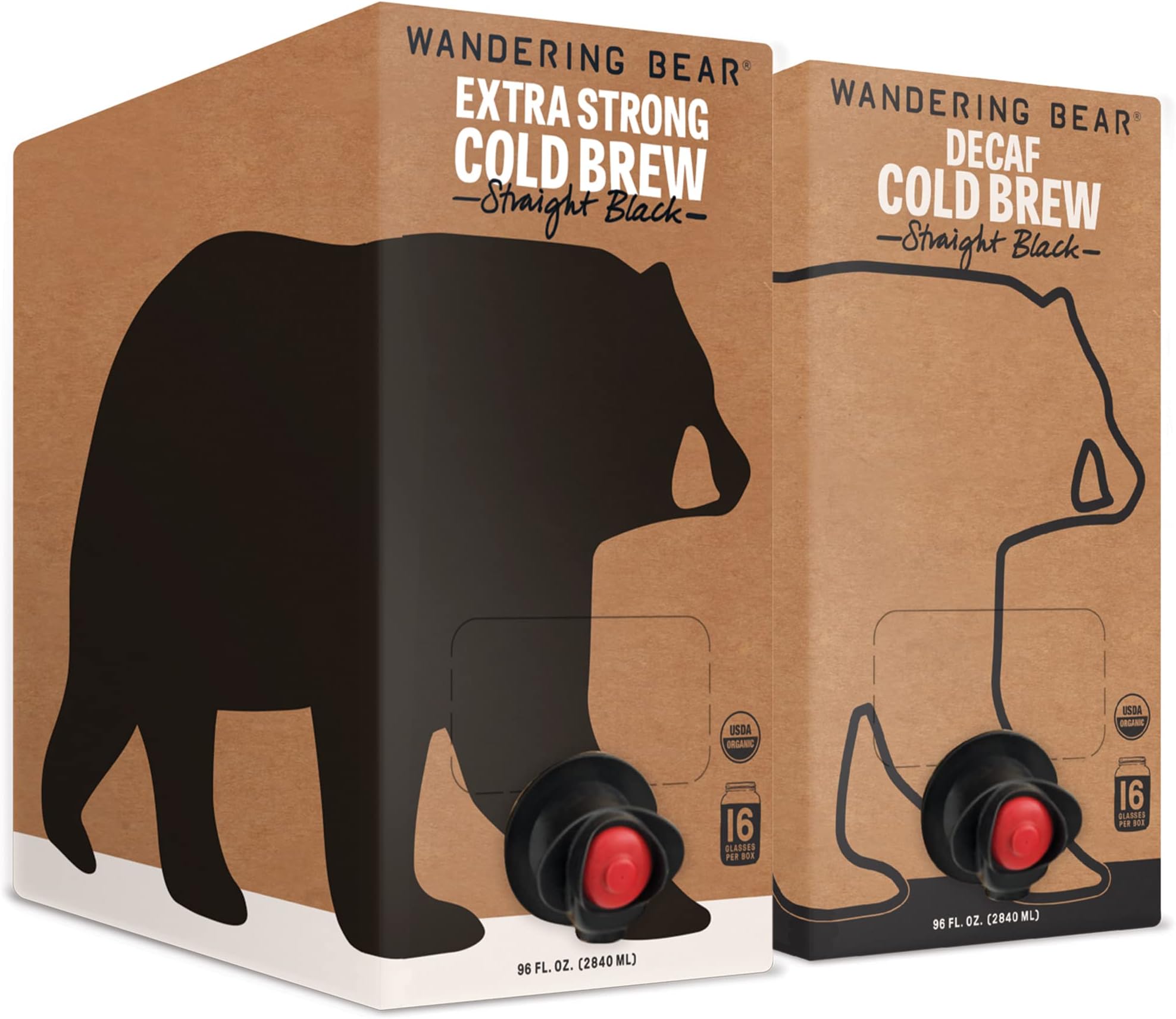 Amazon.com: Wandering Bear Cold Brew Coffee, Straight Black & Decaf ...