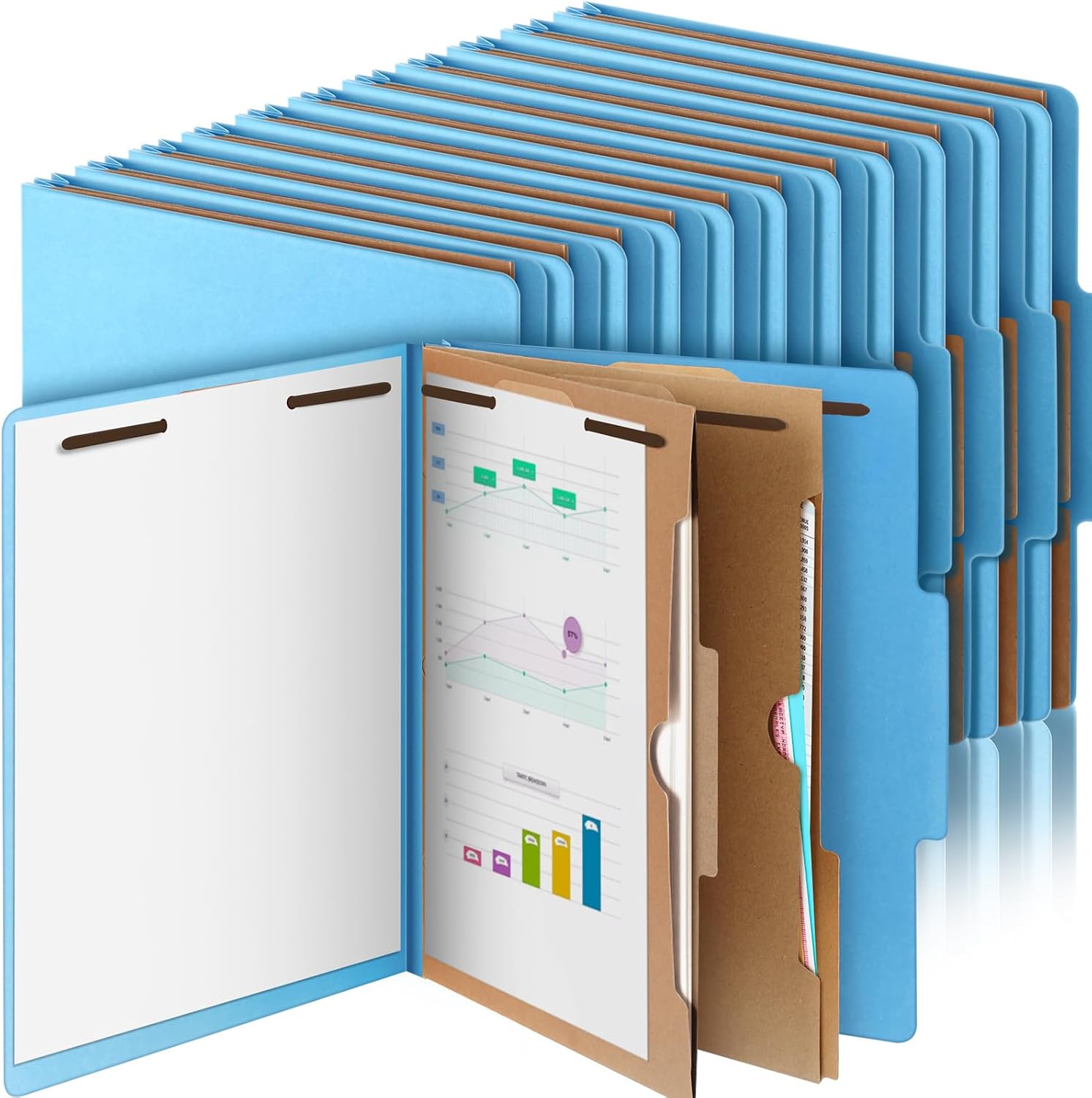 Amazon.com : Skyygemm 24 Pcs Classification Folders Letter Size, Back ...