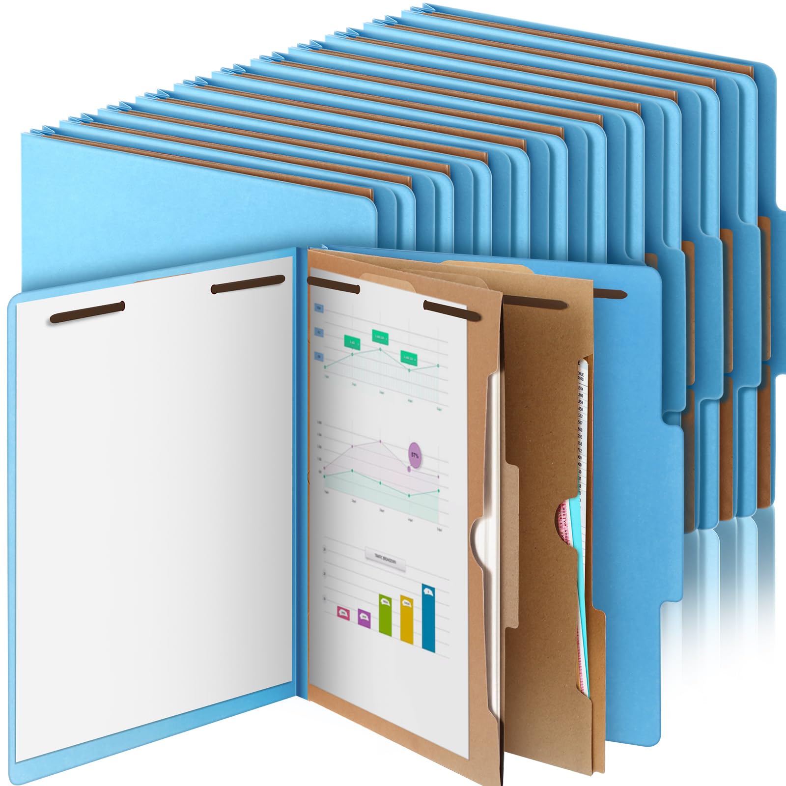 Amazon.com : Skyygemm 24 Pcs Pressboard Classification Folders with 2 ...