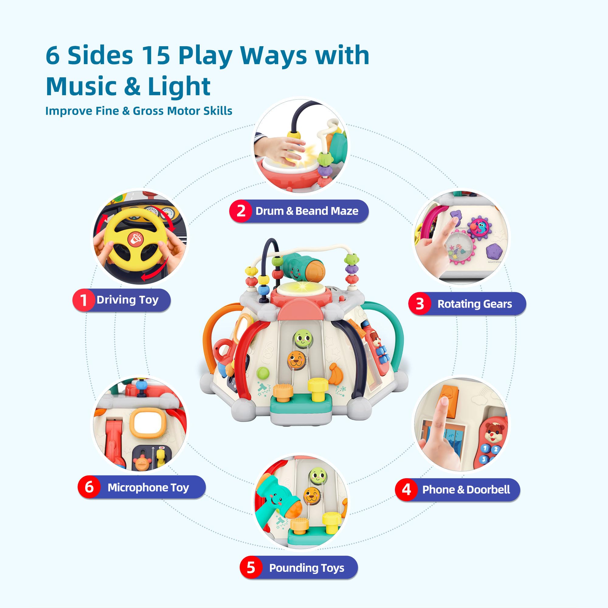 Snapklik.com : Baby Activity Cube For 1 Year Old Gifts For Boys, 15-in ...