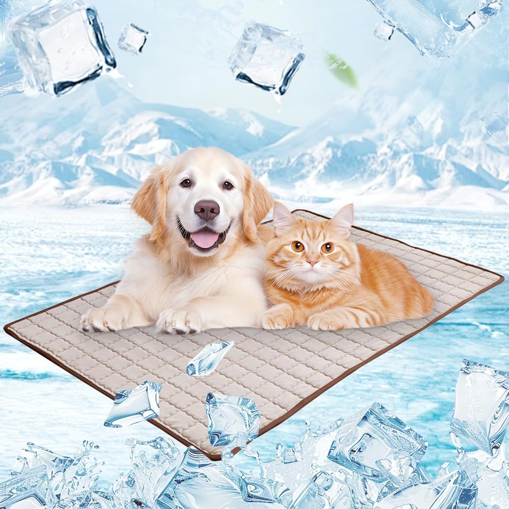 Amazon.com : SICOSPI Dog Cooling Mat Pad, 2025 Upgraded Pet Ice Silk ...