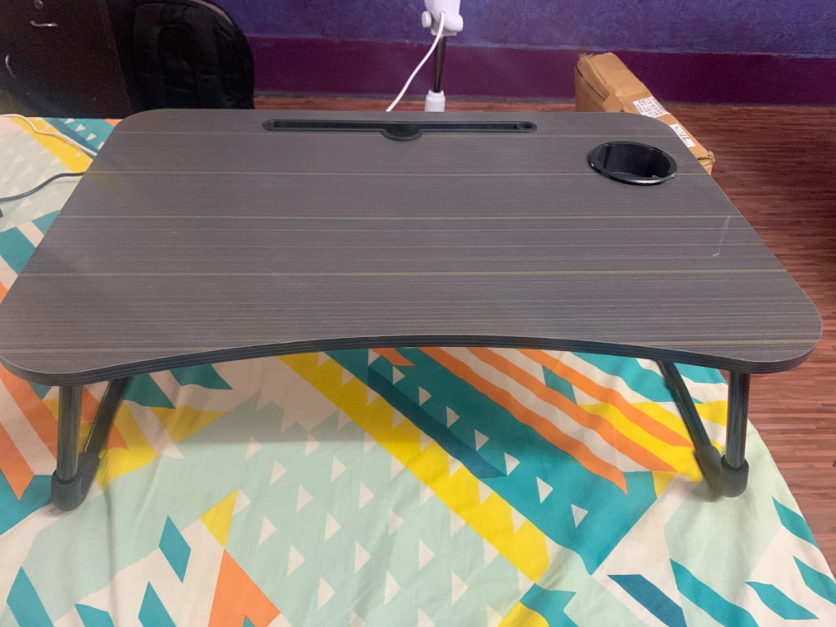 Callas Multipurpose Foldable Laptop Table with Cup Holder & Drawer ...