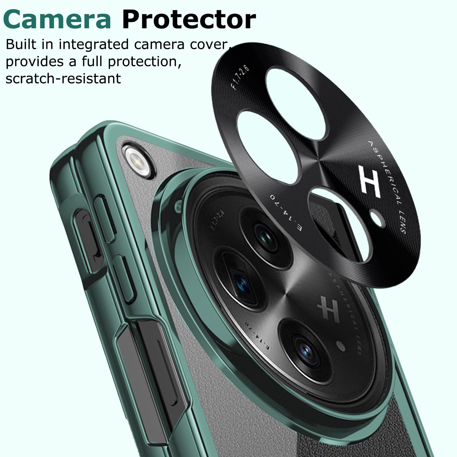 YQODSZ OnePlus Open Clear Case with Hinge Protection, Built in Screen ...