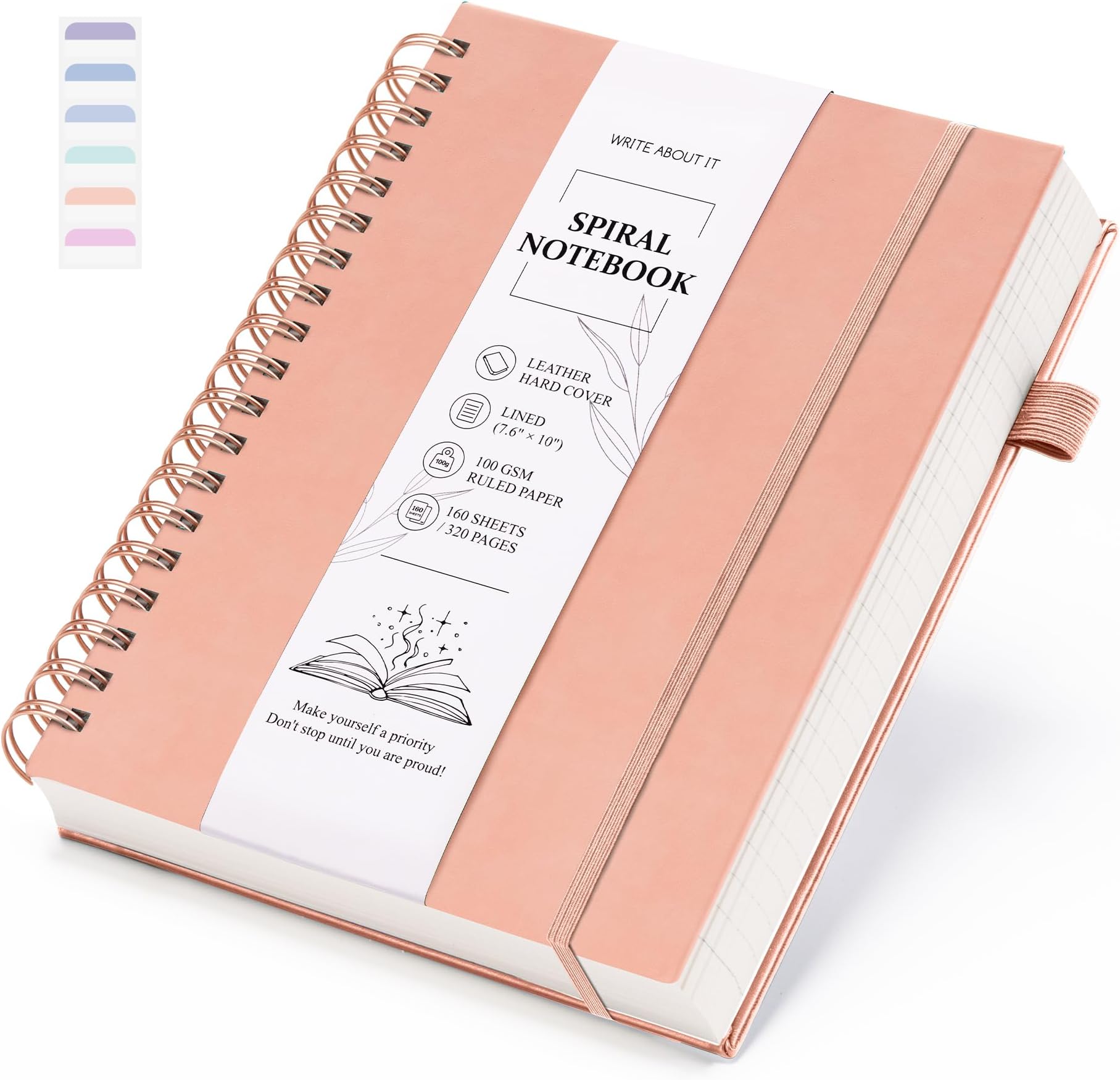 Amazon.com : Lined Spiral Journal Notebook with 320 Numbered Pages, B5 ...