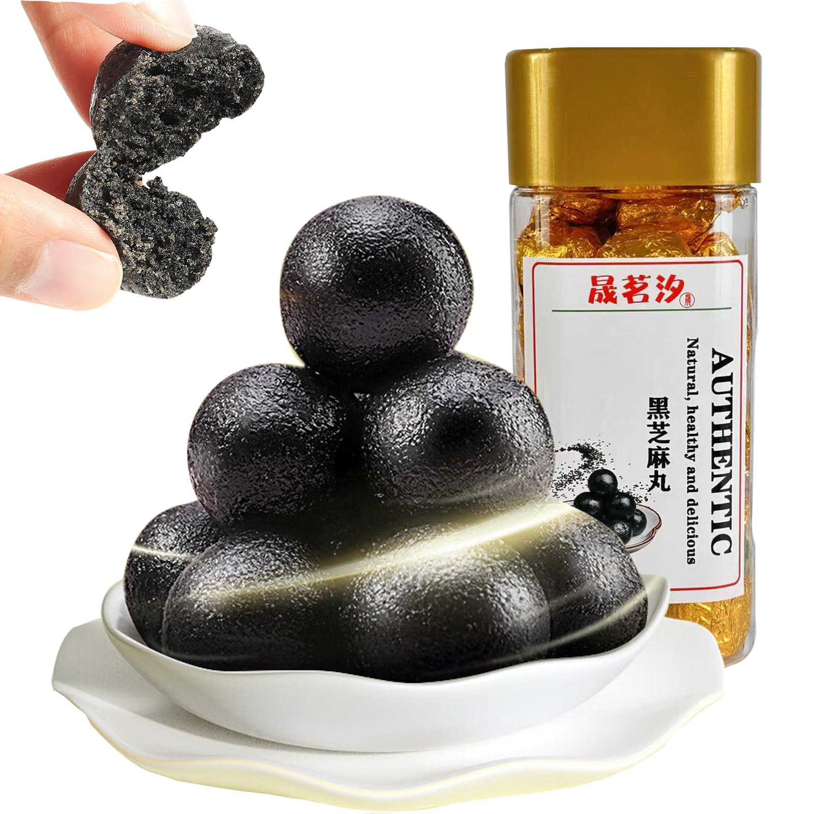Amazon.com: Black Sesame Ball Handmade Black Sesame Pills Honey Sesame ...