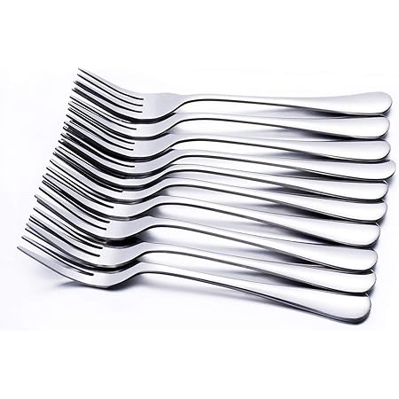 Dinner Forks, GOBOOMAN 12pcs Stainless Steel Cutlery Forks Table Fork ...
