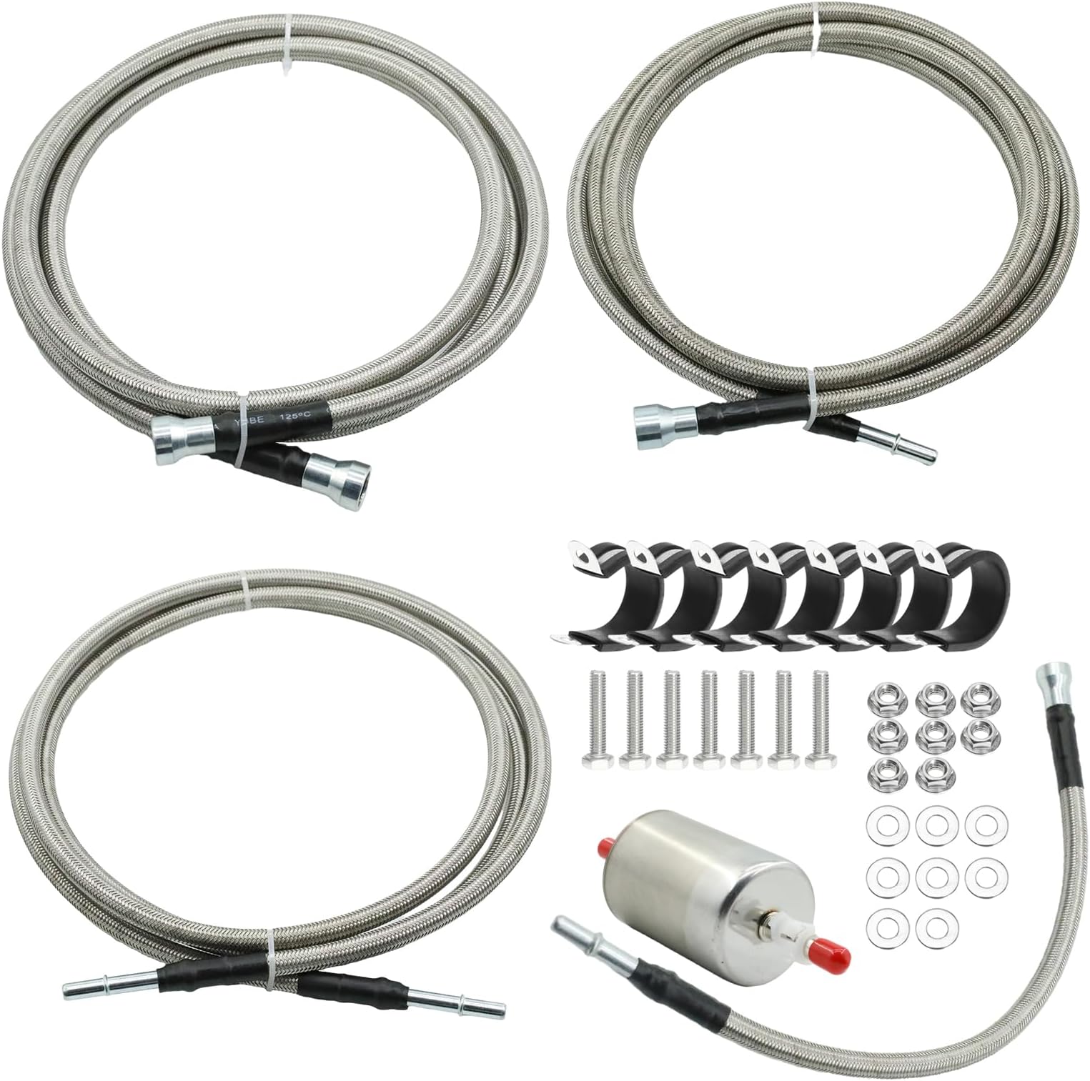 Amazon.com: TIKSCIENCE Flexible Stainless Steel Braided Fuel Line ...