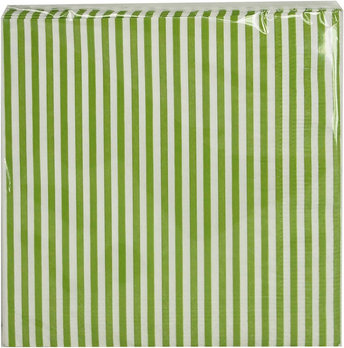 Green and White Striped Paper Napkins - Pack of 20 : Amazon.co.uk: Grocery