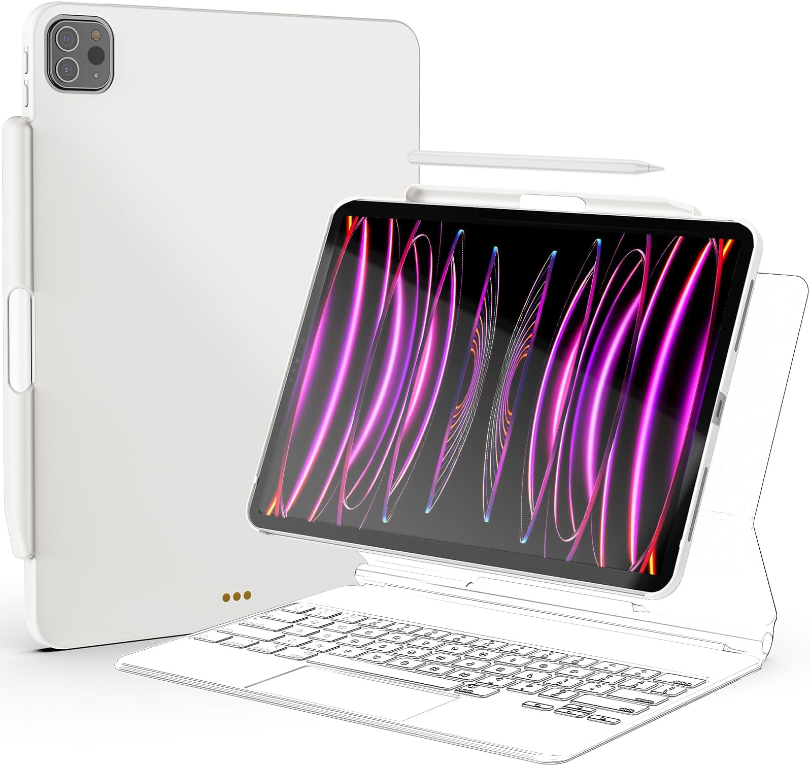 ProCase Magic Keyboard Compatible Case for iPad Pro 12.9 2022 2021 2020 ...