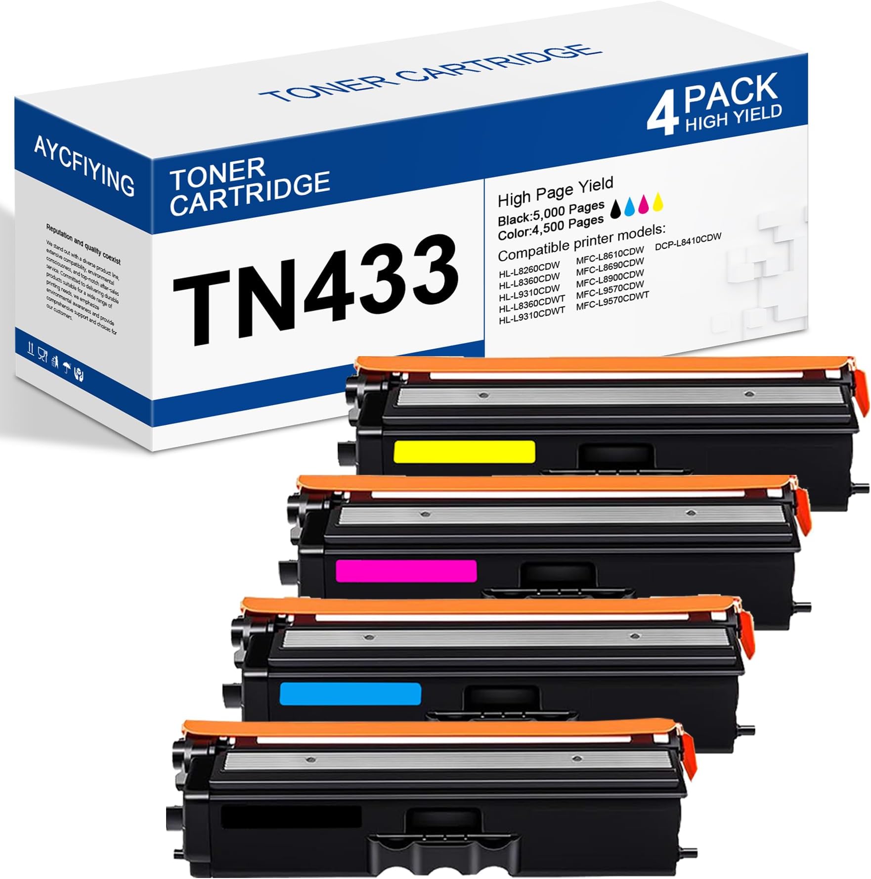Amazon.com: CLYWENSS TN227 High Yield Toner Cartridge 4 Pack ...