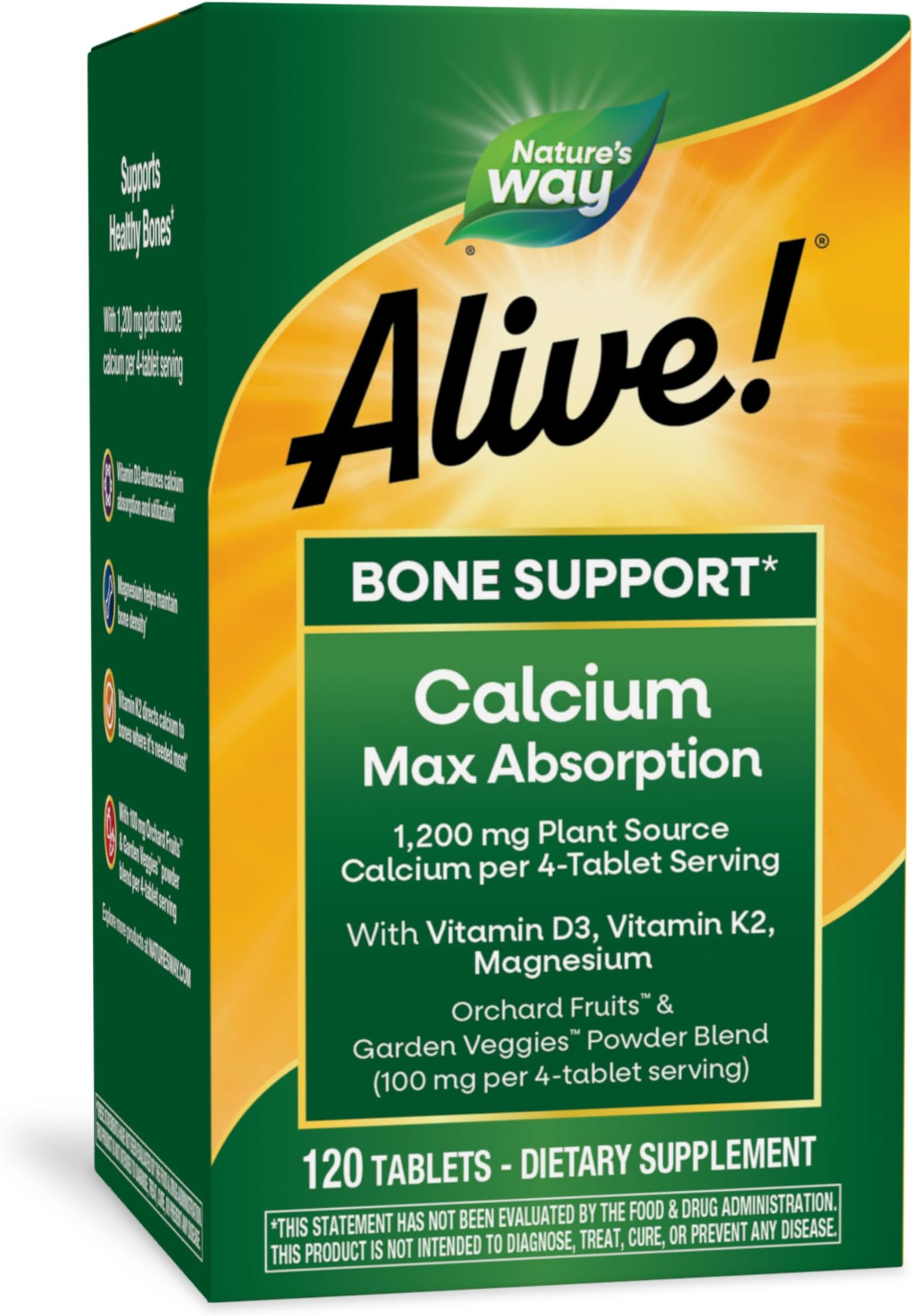 Amazon.com: Nature's Way Nature's Way Alive! Calcium Bone Formula, Max ...