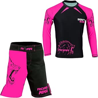Roar No Gi Wear MMA Rash Guards & MMA Shorts Set BJJ Grappling Jitsu ...