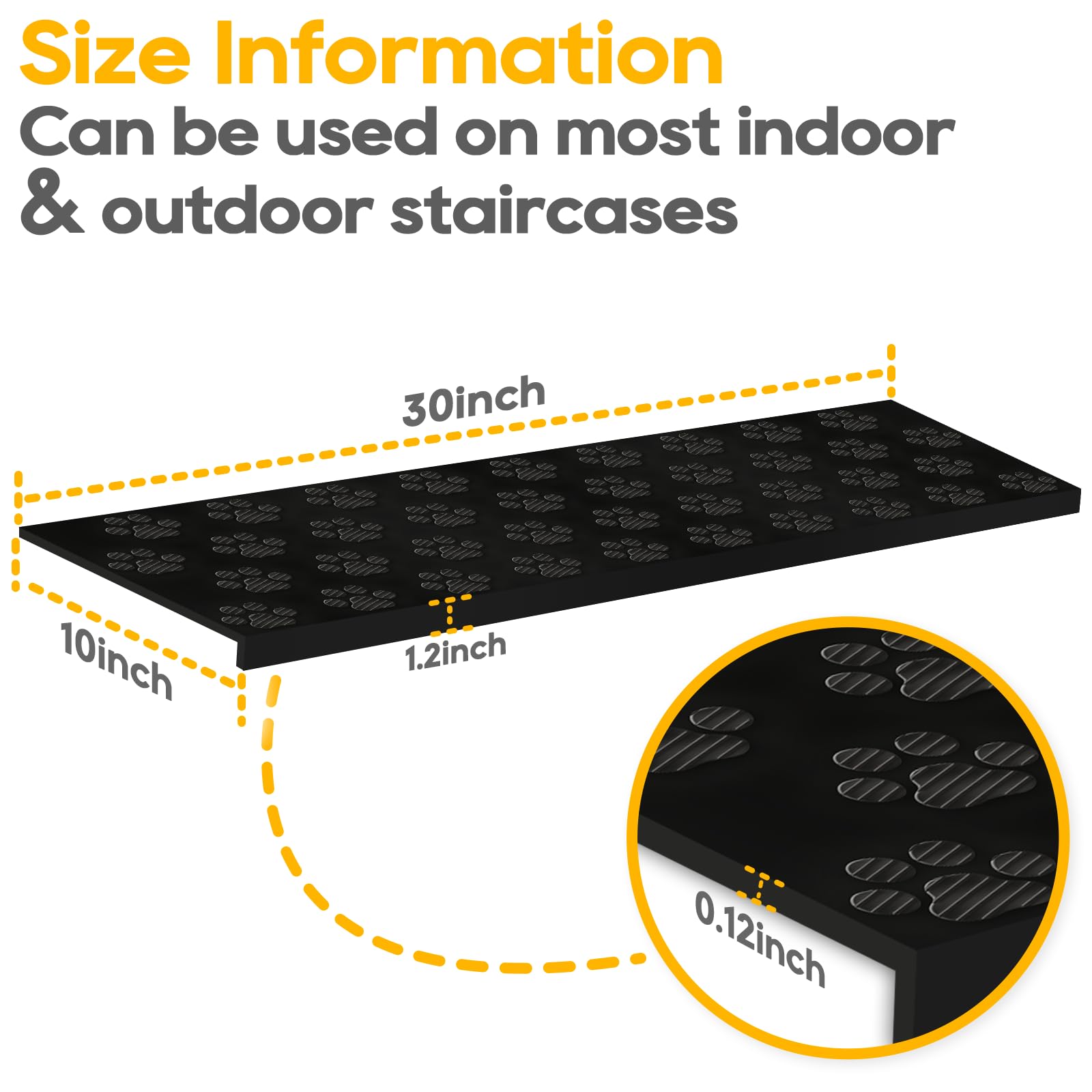 Snapklik.com : Longing Home Rubber Stair Treads - 30" X 10"