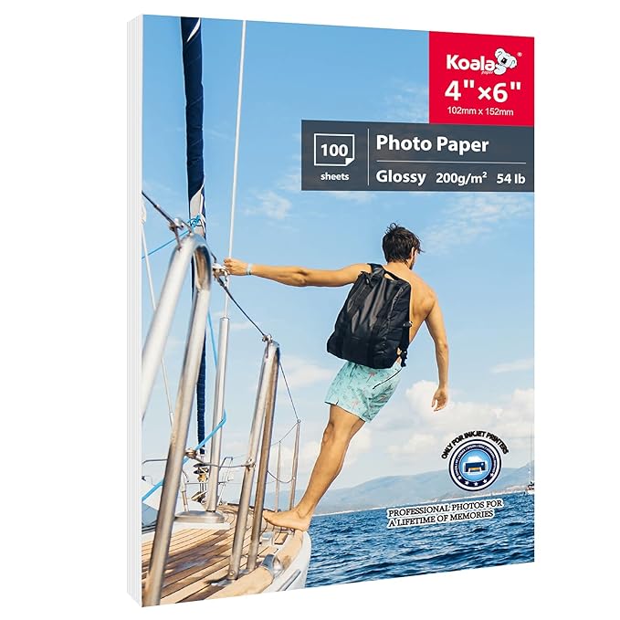 KOALA PAPER Koala Glossy Photo Paper 4x6 Inch for Inkjet Printer 100 ...