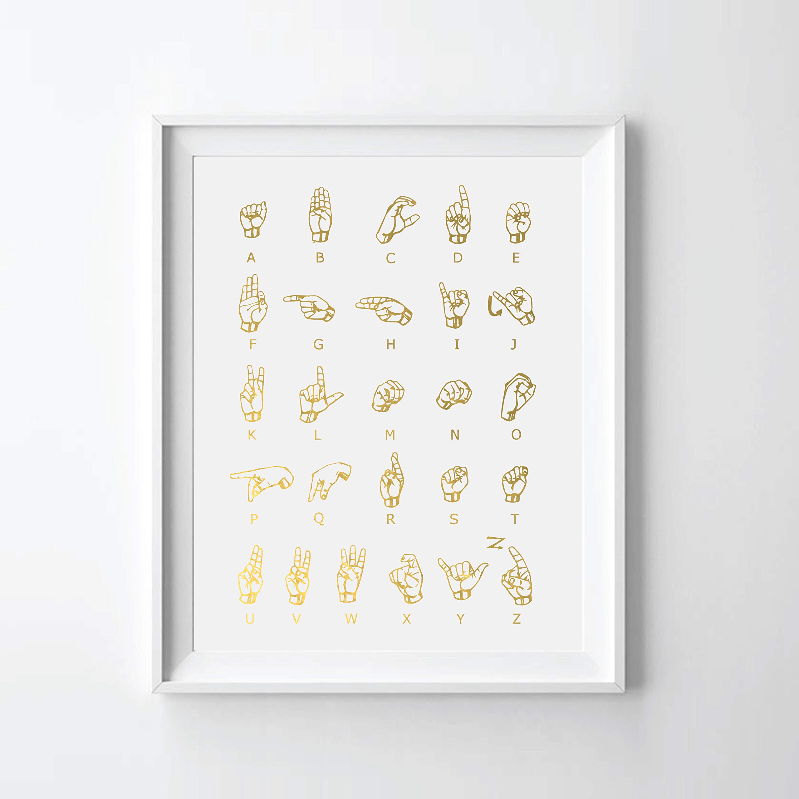 Buy American Sign Language ASL Gold Foil Art Print ASL Gold Print Sign ...