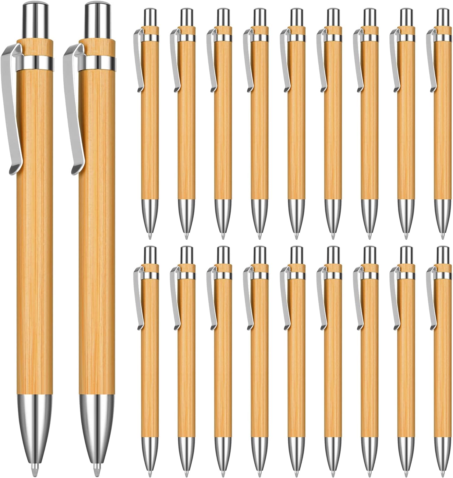 OSDUE 20 Pcs Ballpoint Pens, Bamboo Pen Retractable Ballpoint Pen ...