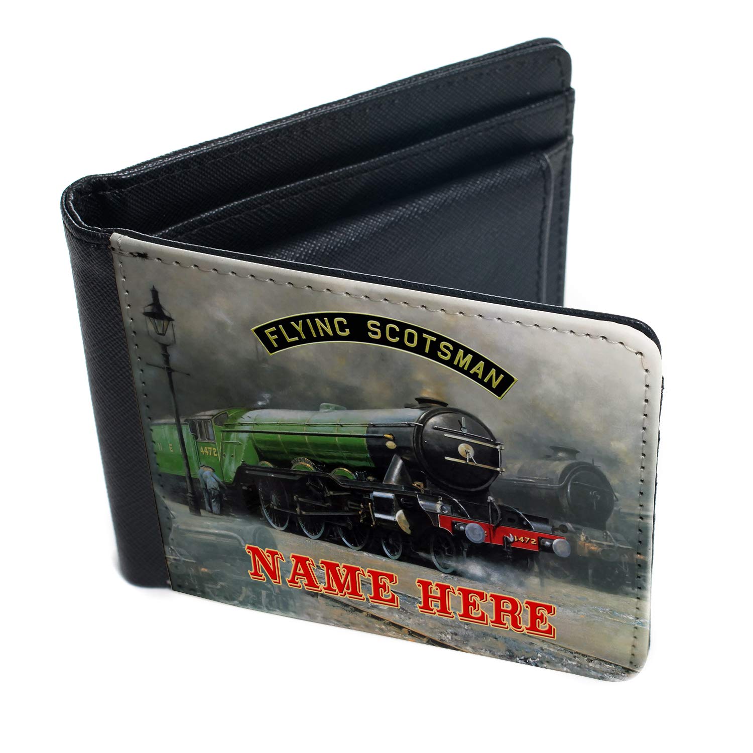 Buy Flying Scotsman Train Wallet Mens Bi-Fold Coin Card Holder ...